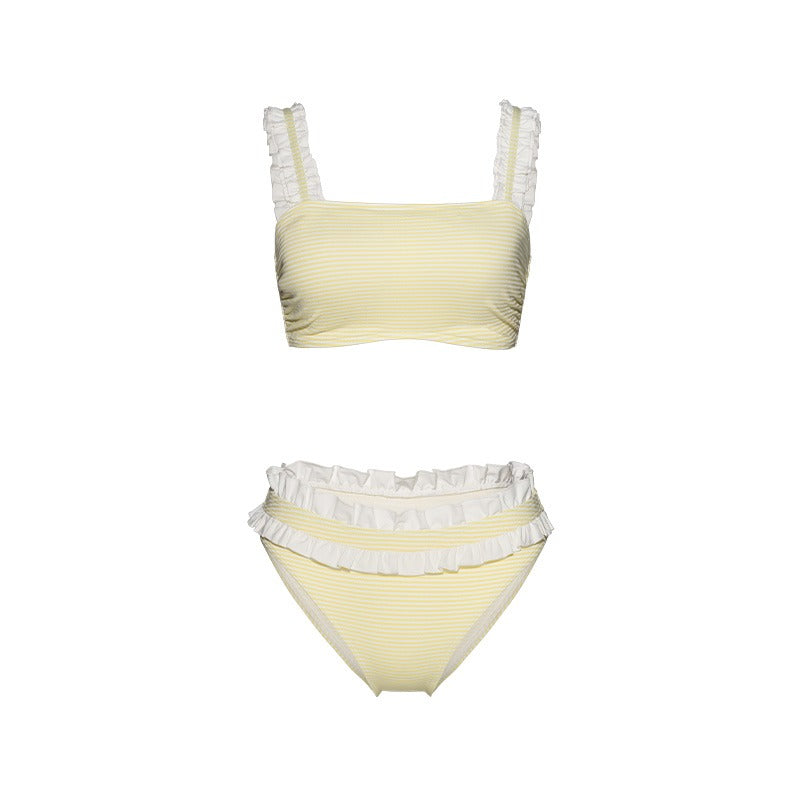 Lotus Bikini Set Cute Two-piece Women's Swimsuits Yellow – Atlantic Beach